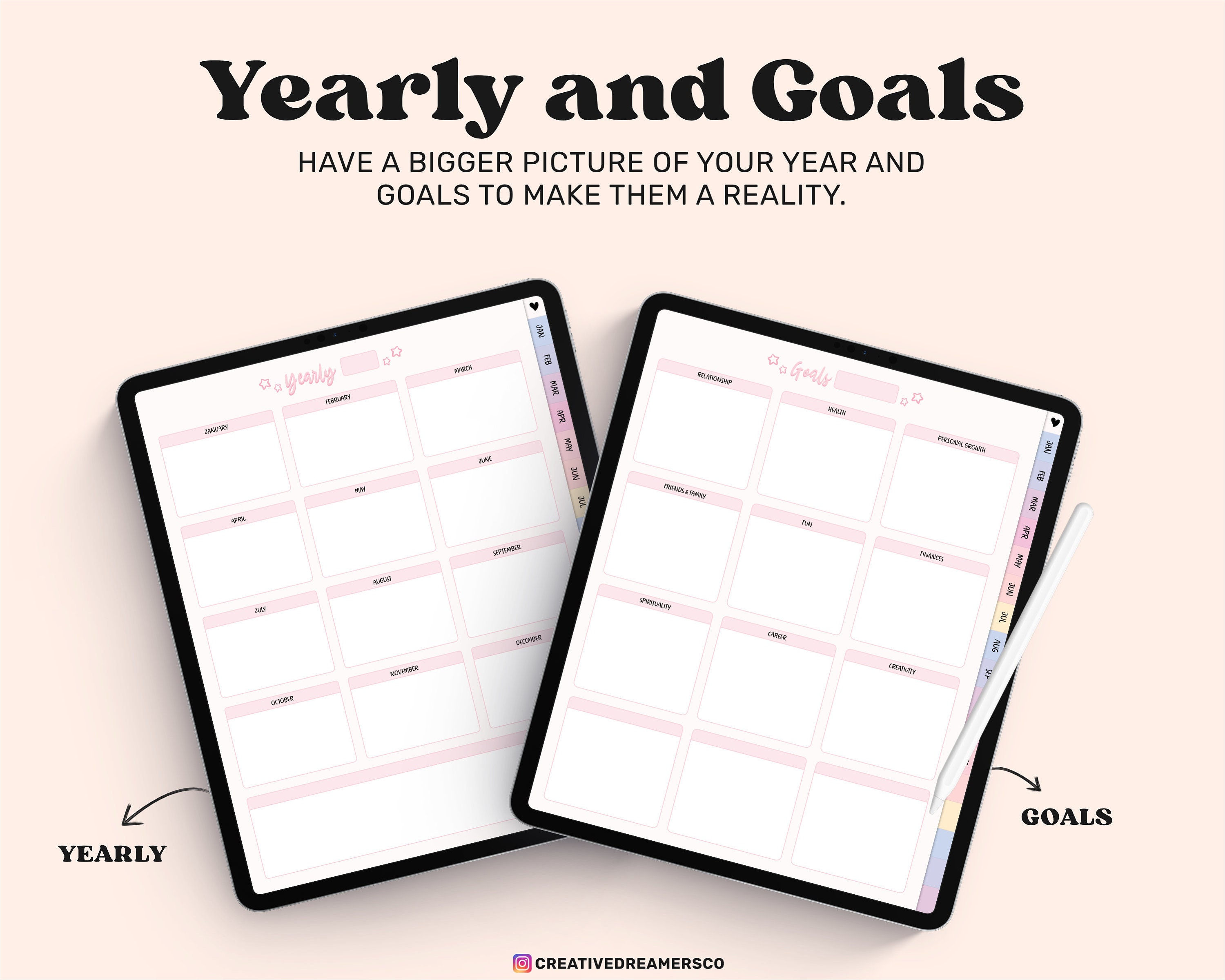 Undated Digital Planner Digital Planner iPad Goodnotes | Etsy