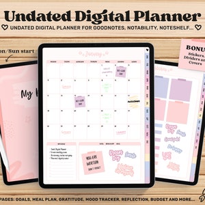 IPad Planner, Undated Digital Planner Goodnotes, Notability Journal ...