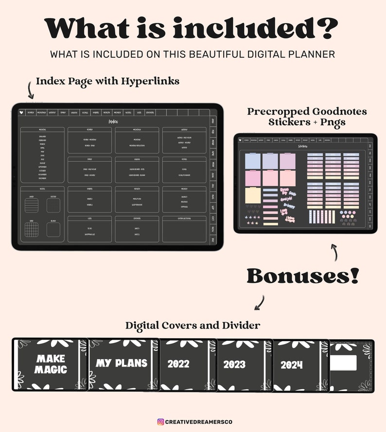 Digital Planner Ipad Goodnotes Planner Undated Digital - Etsy