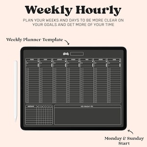 Weekly Planner Goodnotes Planner, Undated Digital Planner, Hourly ...