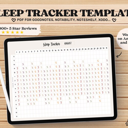 Goodnotes Template Sleep Tracker Monthly Habit Tracker - Etsy