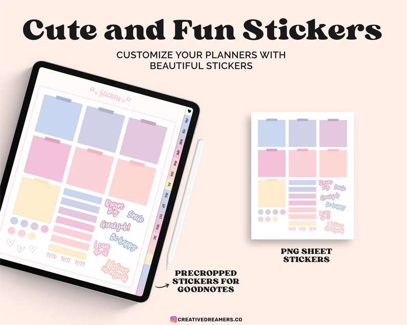 Digital Notebook Cute Notebook Digital Notes Goodnotes | Etsy