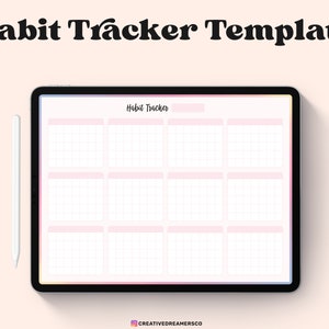 Habit Tracker PDF, Goodnotes Template, Cute Journal Tracker, iPad Pro ...