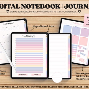 Digital Notebook Cute Notebook Digital Notes Goodnotes - Etsy