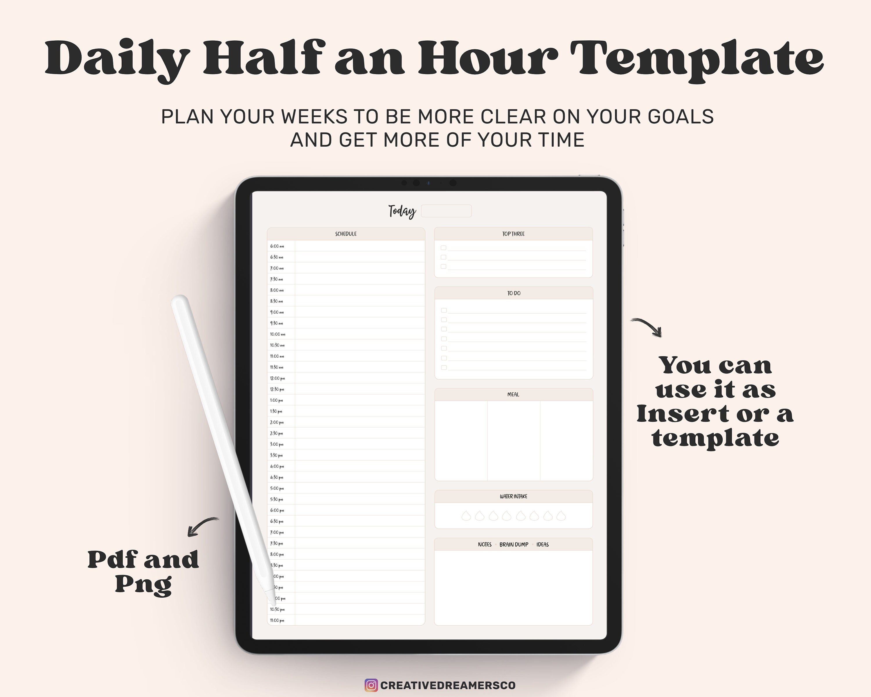 Daily Planner Goodnotes Template, Undated, Digital Planner Pdf, Cute ...