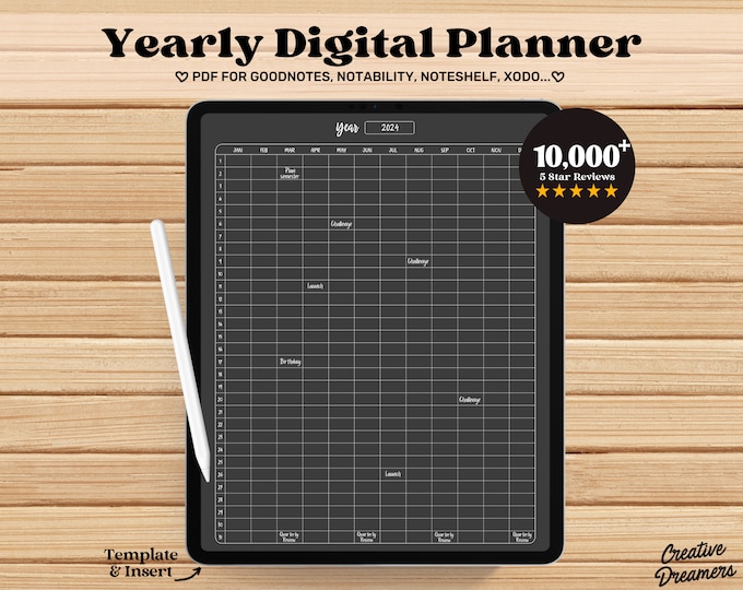 Weekly Hourly Digital Planner for iPad Goodnotes Notability, Weekly ...