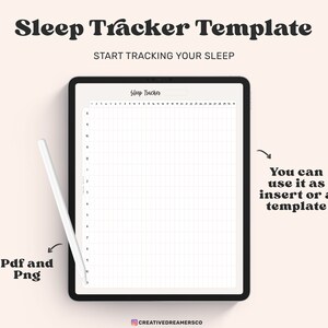 Sleep Tracker, Habit Tracker, Goodnotes Template, Editable Template ...