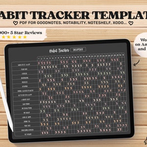 Digital Habit Tracker, Goodnotes Template, Digital Planners, iPad ...
