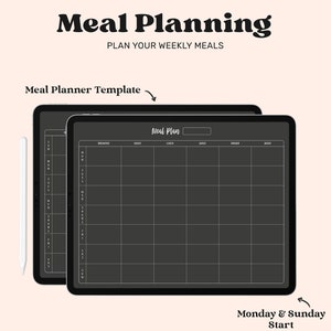 Weekly Meal Planner, Goodnotes Template, Pdf Download, iPad Planner ...
