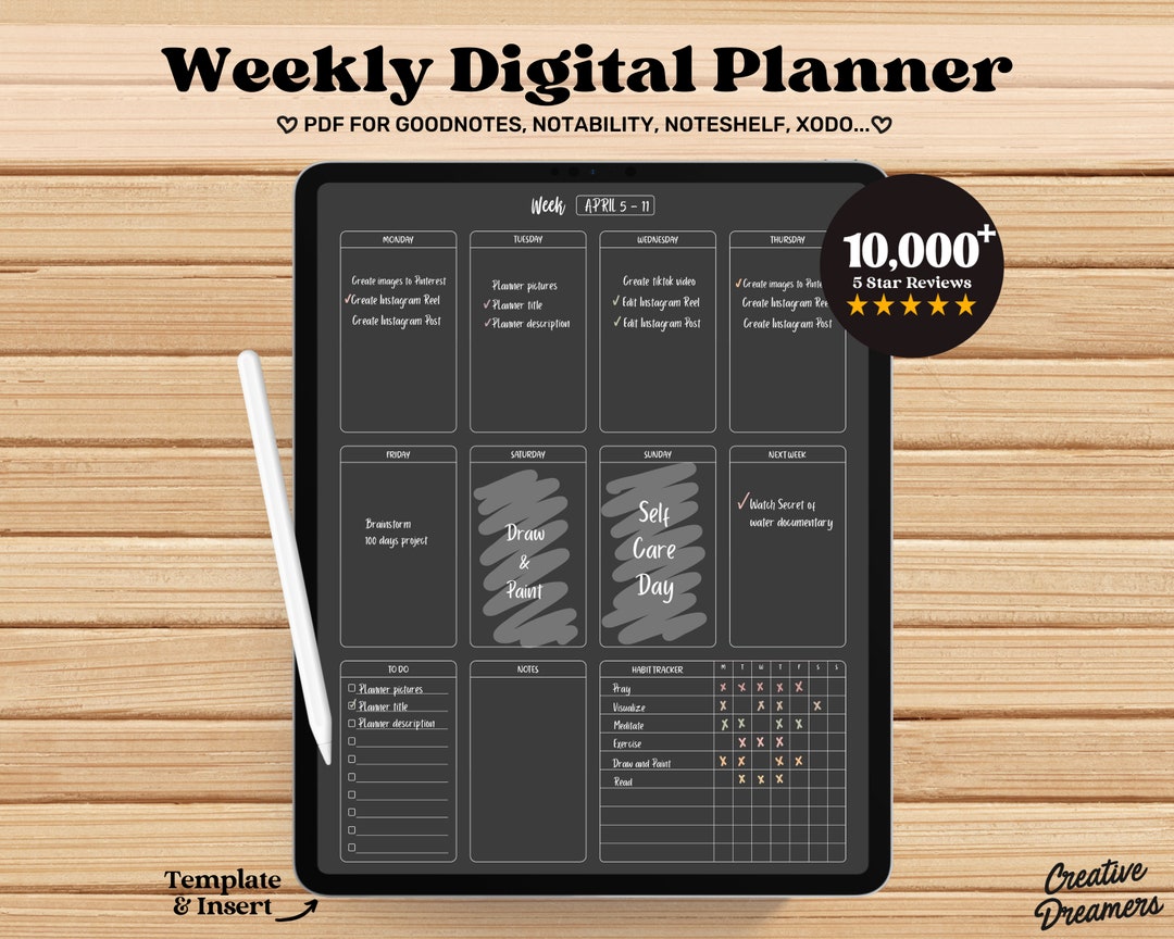 Weekly Planner Template Goodnotes, Planner Pfd, Goodnotes Planner ...
