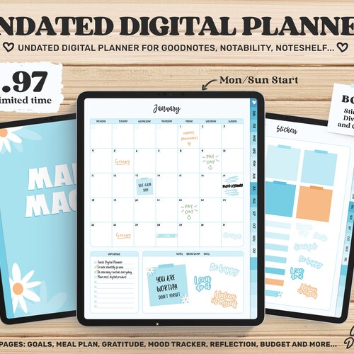 Goodnotes Planner Ipad Planner Undated Digital Planner - Etsy