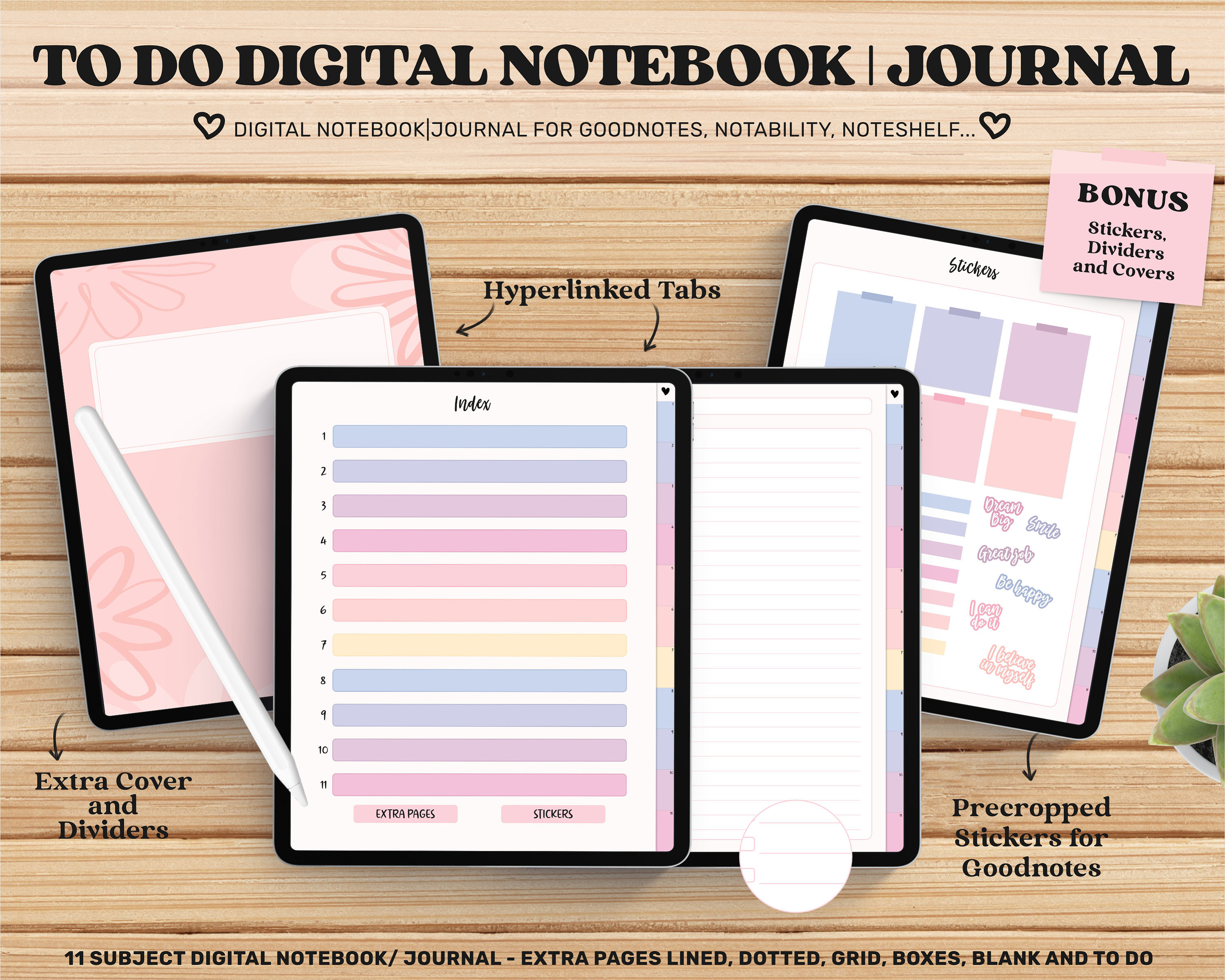 To Do Notebook Goodnotes Template Digital Journal Bullet - Etsy