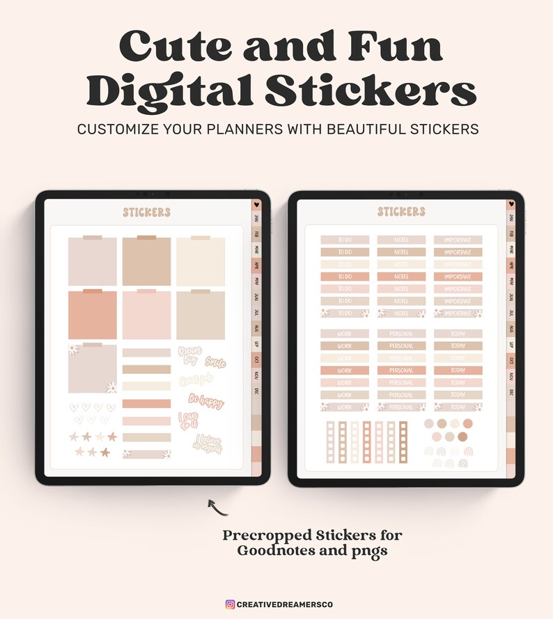 Boho Undated Goodnotes Planner, Weekly Digital Planner, Monthly Planner ...