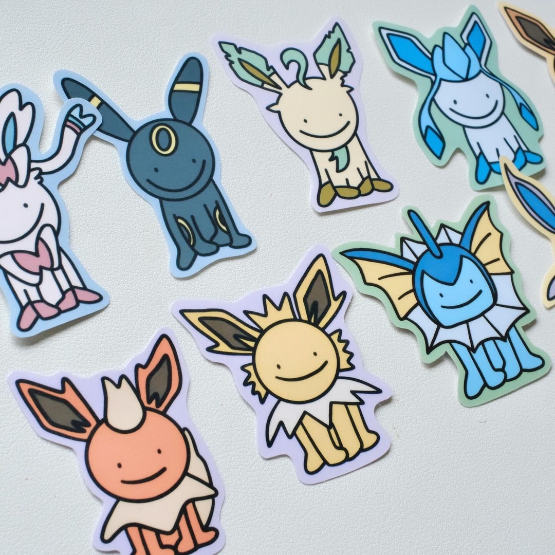Eevee Sticker Ditto Eevee Evolution Vinyl Stickers Vaporeon Sylveon ...