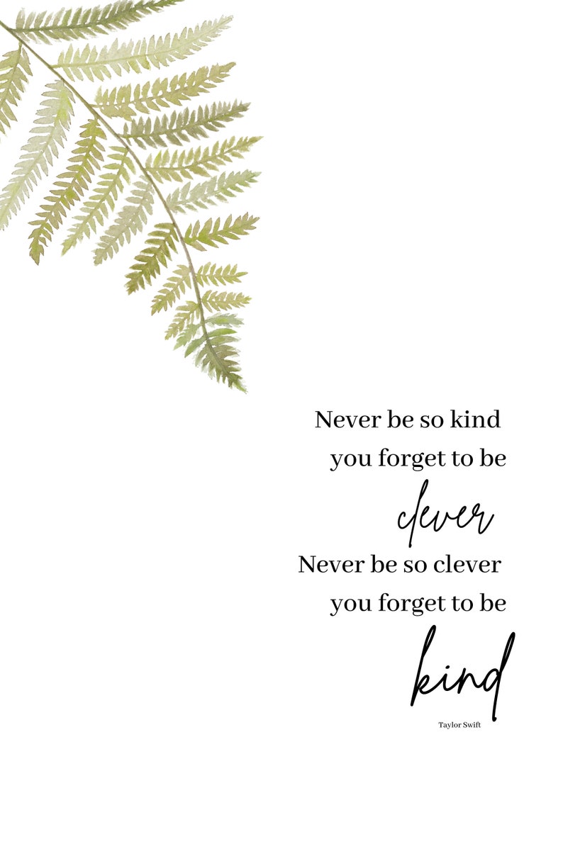 Taylor Swift Quote Art Kindness Quote Wall Decor - Etsy