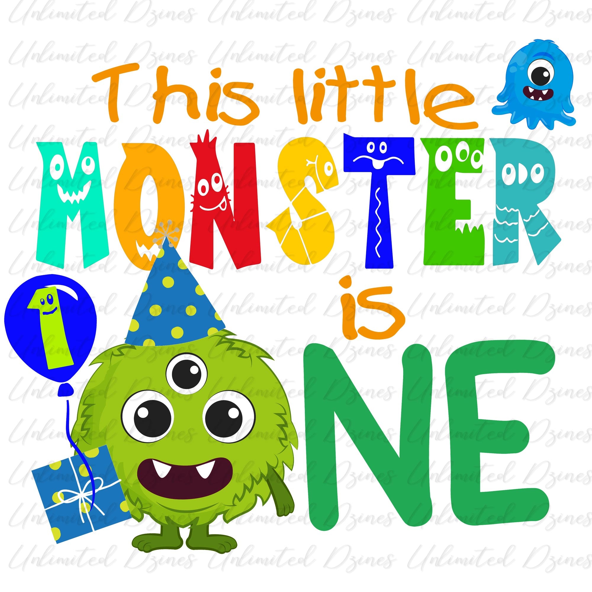 Little Monster PNG 1st Birthday PNG Digital Download, Monster Birthday ...