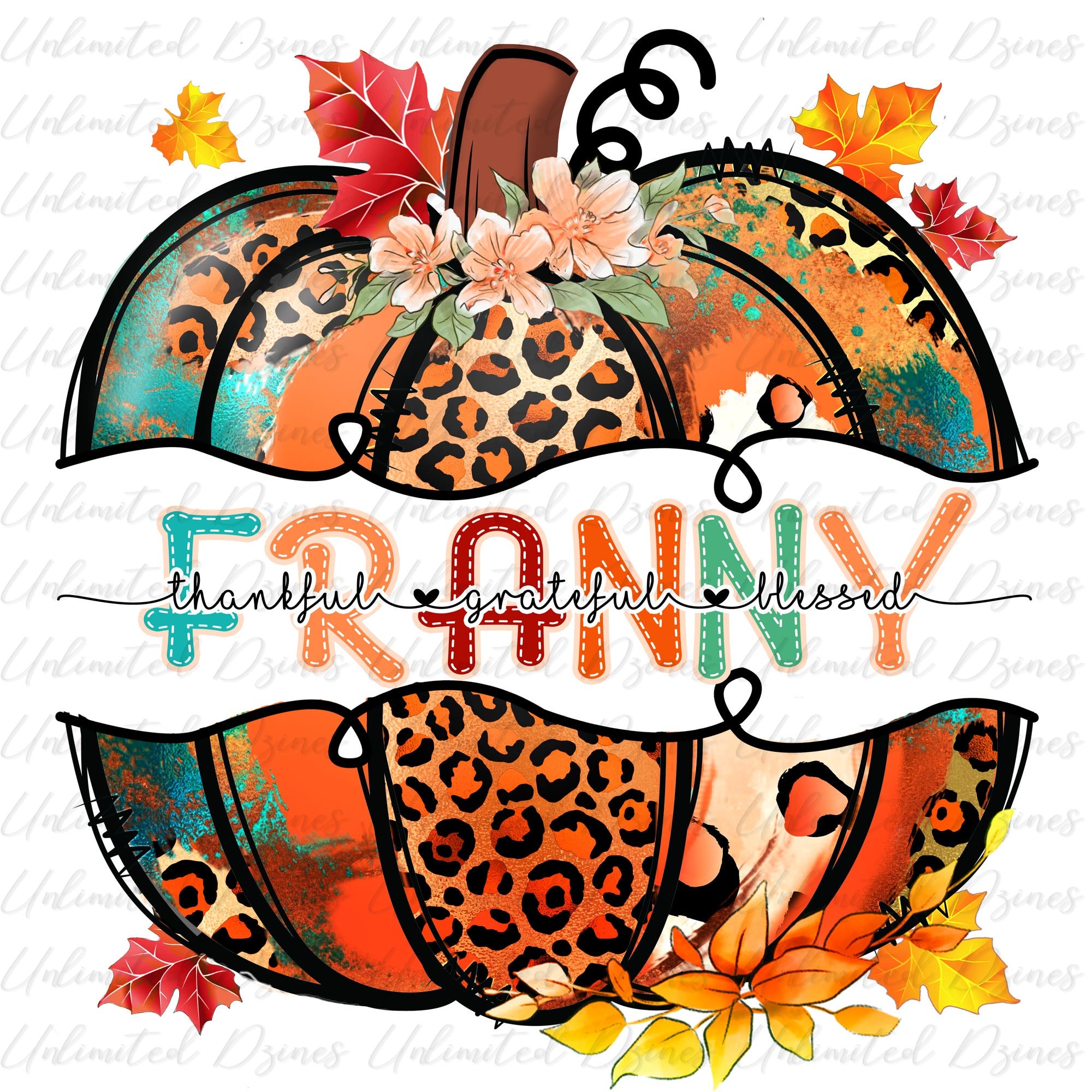 Thankful Grateful Blessed Franny PNG Pumpkin Franny PNG - Etsy