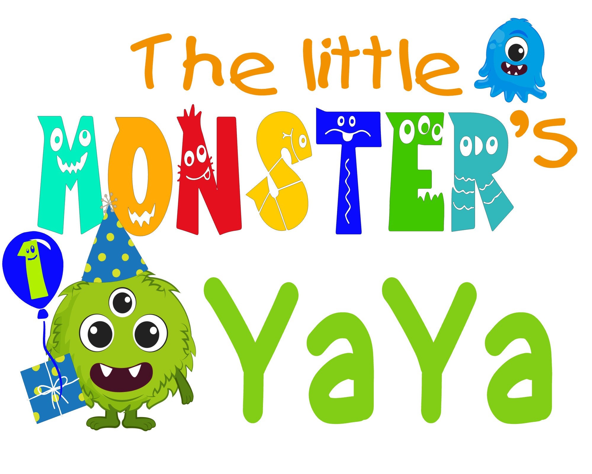 Little Monster Yaya PNG 1st Birthday PNG Digital Download, Monster ...