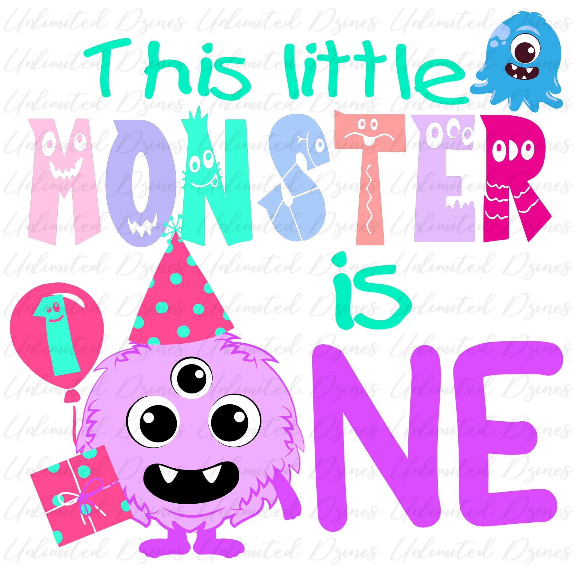 Little Monster PNG | 1st Birthday PNG | Digital Download, Monster ...
