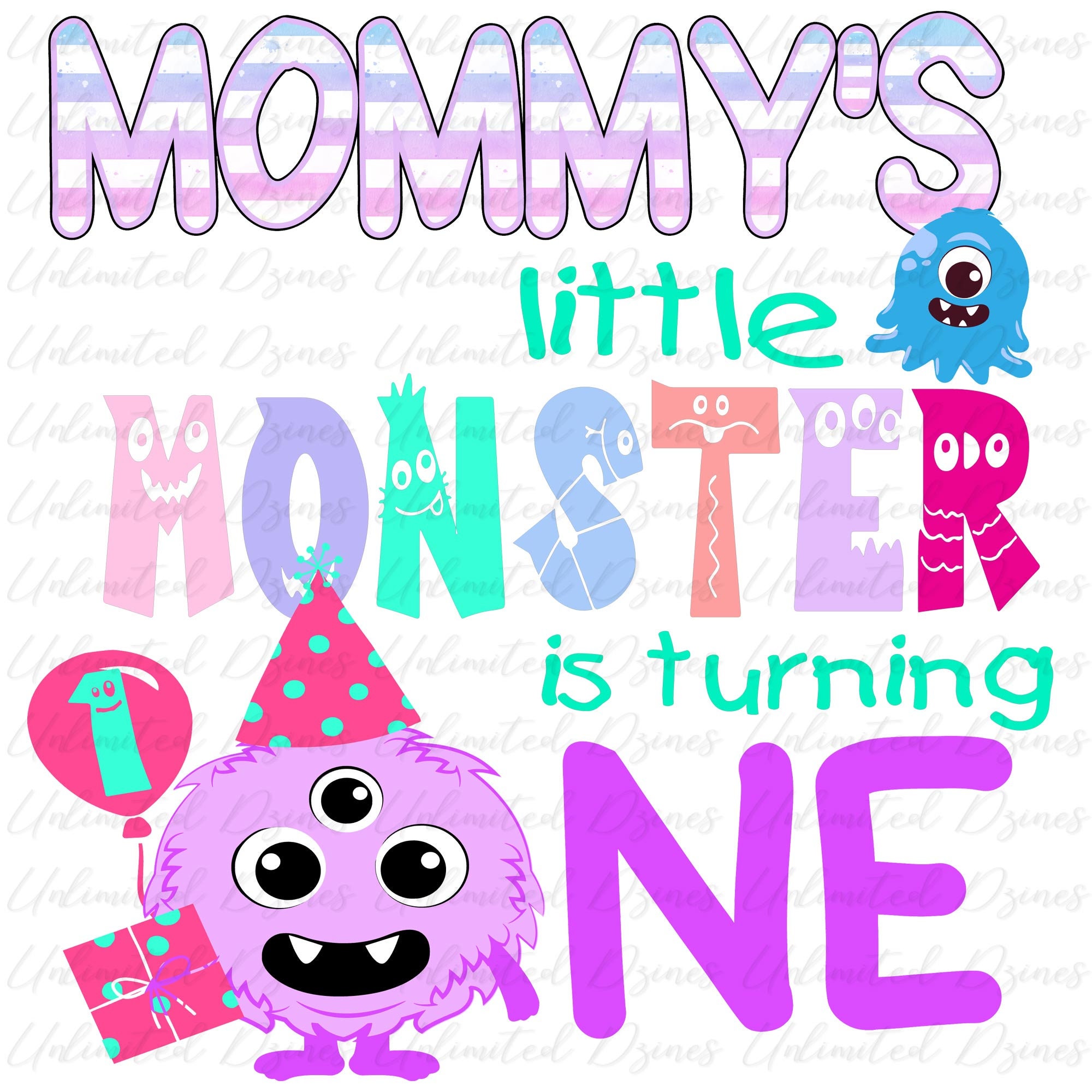 Little Monster PNG | 1st Birthday PNG | Digital Download, Monster ...