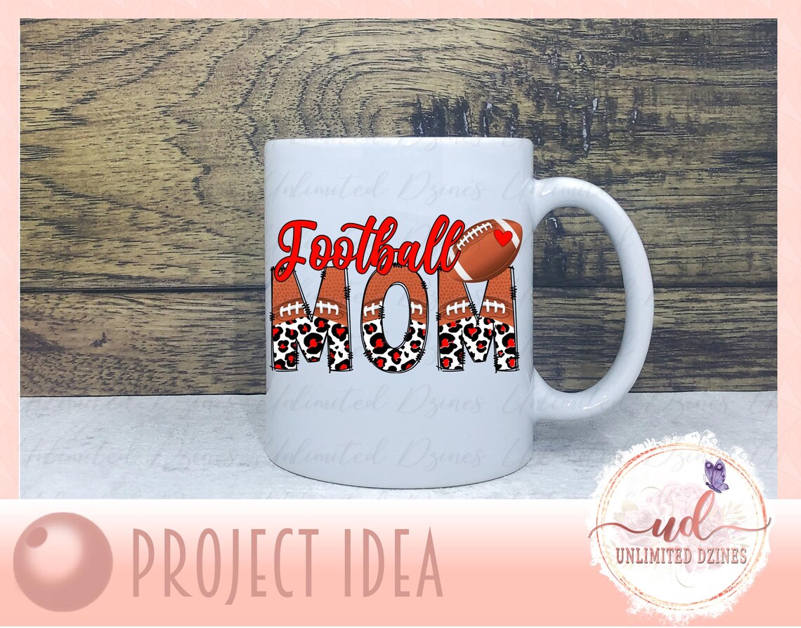 Football Mom PNG, Red Football Design, Football Leopard PNG ...