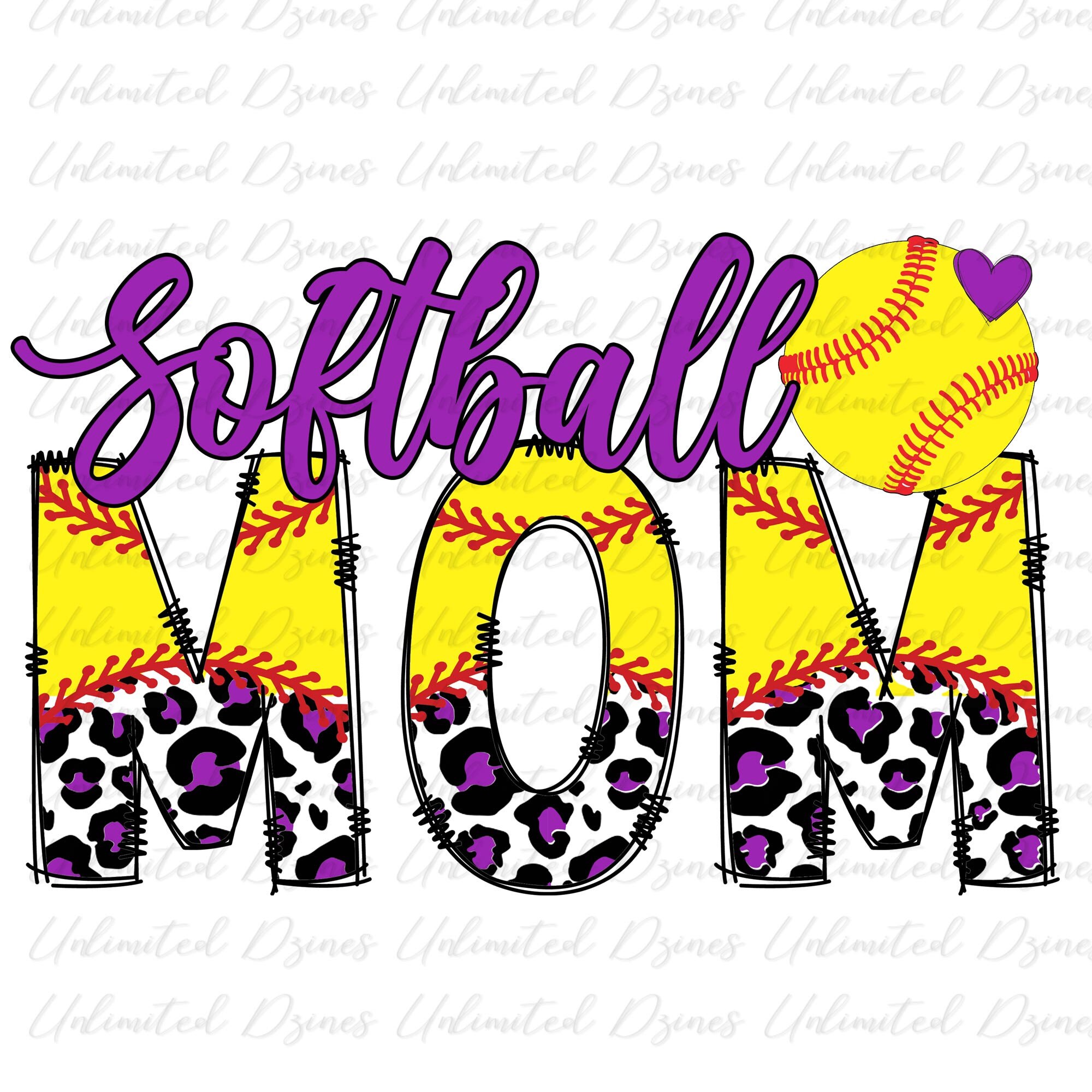 Softball Mom PNG, Purple Softball Design, Sublimation Design ...