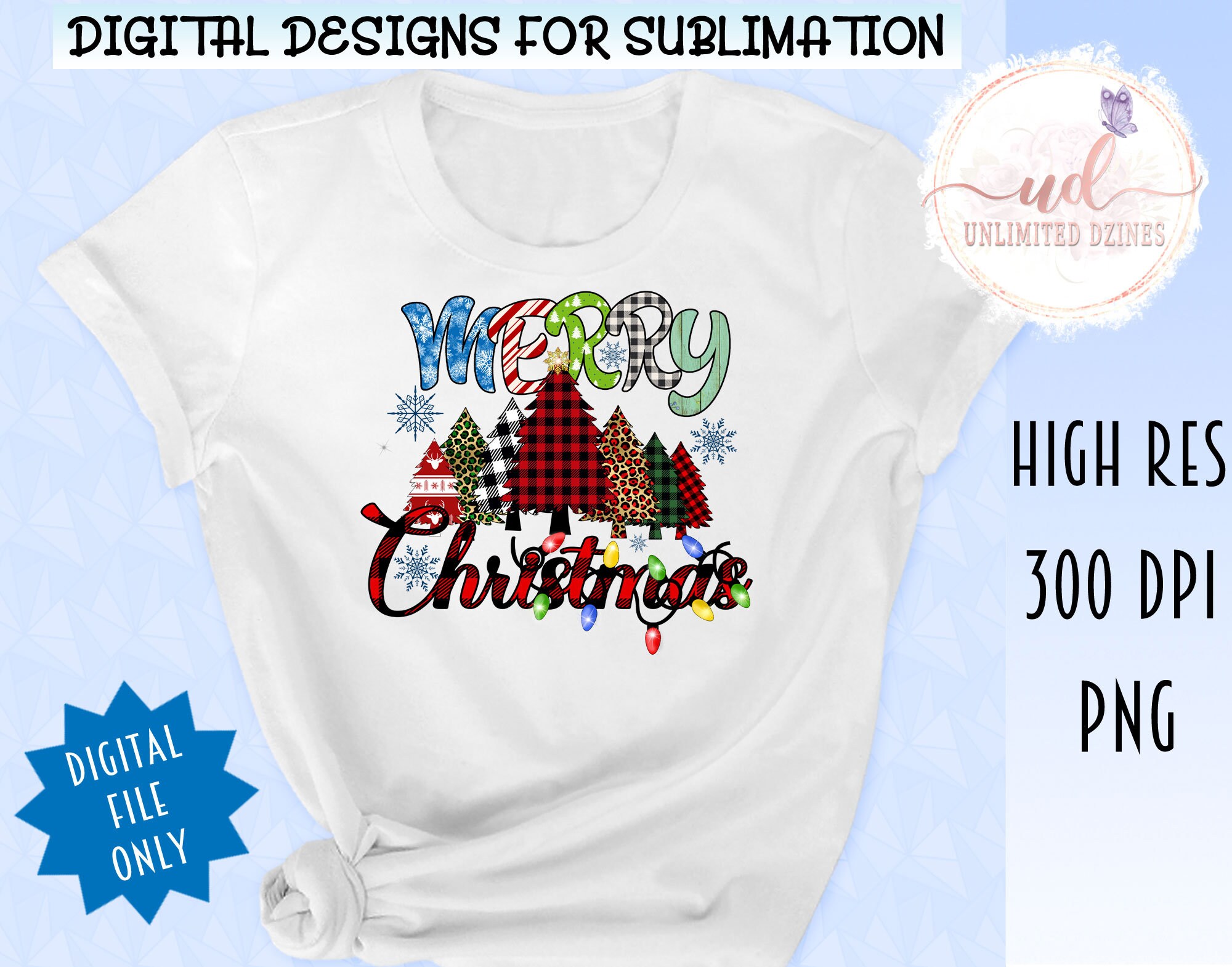 Merry Christmas PNG Buffalo Plaid PNG Digital Download, Cheetah Tree ...