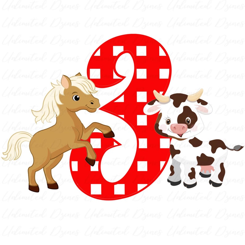 Farm Animal PNG | Birthday PNG | Digital Download, Animal Birthday Png ...