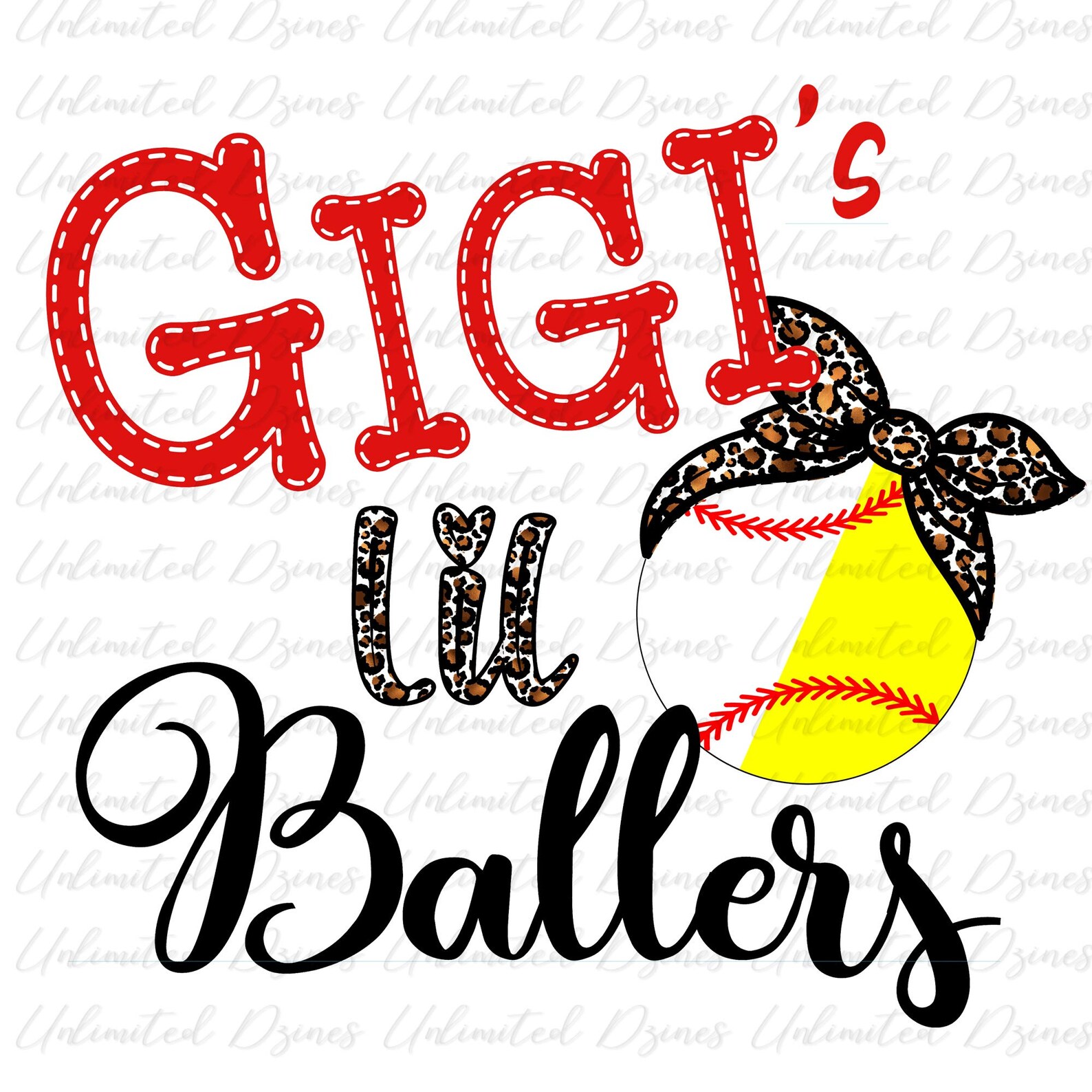 Gigi Lil Ballers PNG, Sublimation Design, Digital Download | Softball ...