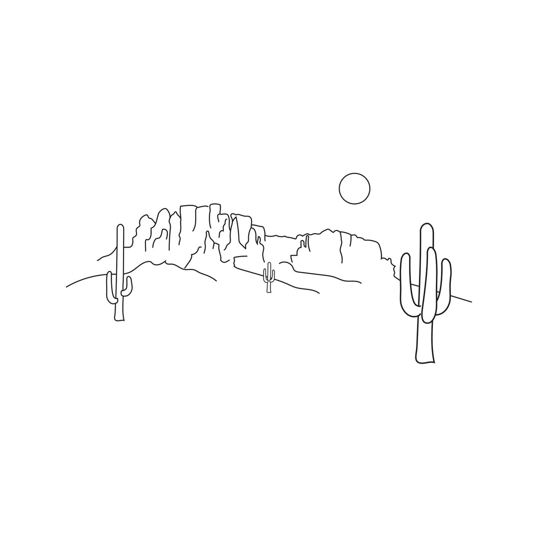 Superstition Mountains, Arizona, Minimal Line Art - Etsy