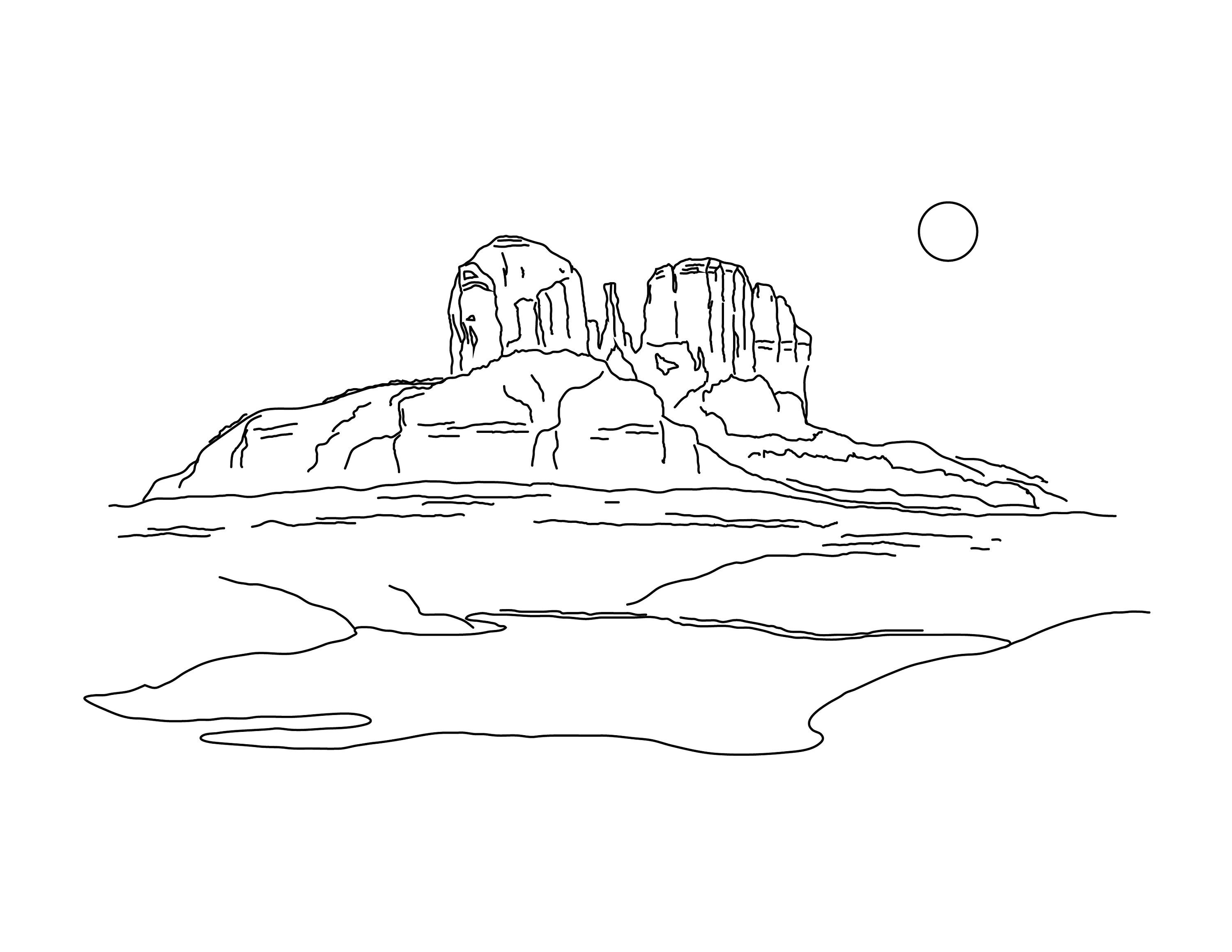 Sedona, Arizona, Minimal Line Art - Etsy