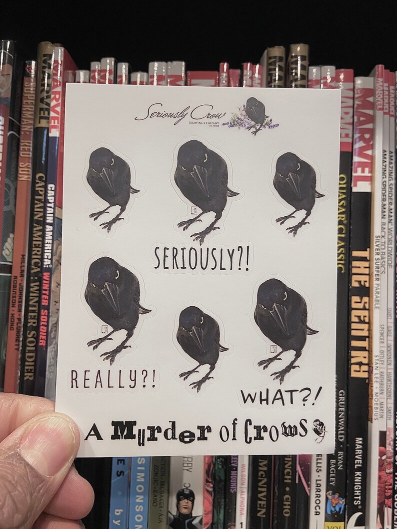 A Murder of Crows Sticker Sheet Crow Art Raven Art Animal | Etsy