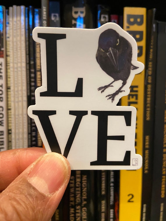 Serious Crow Love Premium Sticker Crow Art Raven Art Animal - Etsy