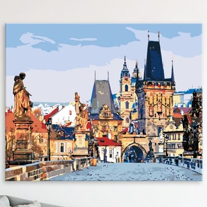 Charles Bridge Painting by Numbers DIY Kit Art Prague Paint by - Etsy