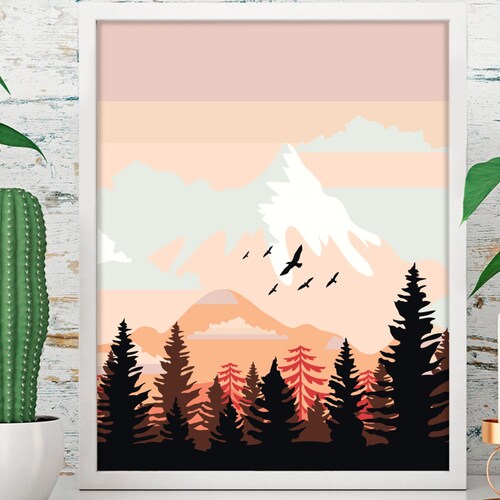 Sunset DIY Painting/ Desert Design Paint by Number Kit - Etsy