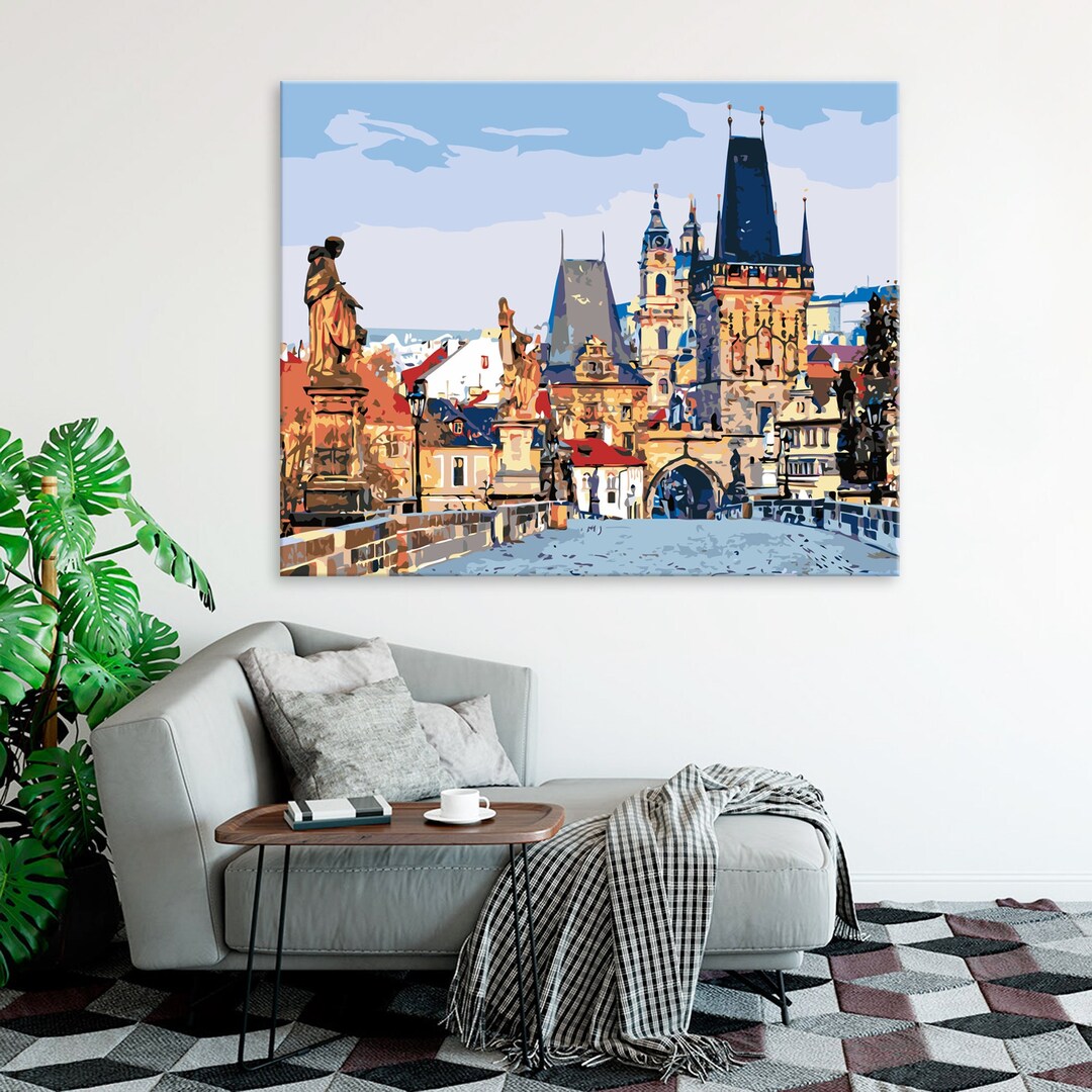 Charles Bridge Painting by Numbers DIY Kit Art Prague Paint by Number ...