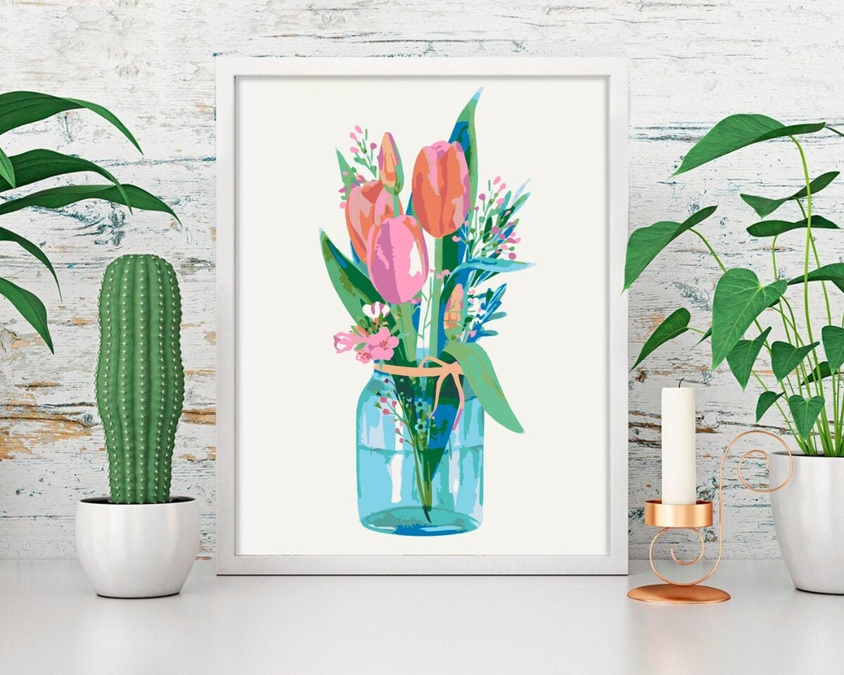 Bouquet of Flowers Floral/ DIY Painting/flower Paint by Number Kit ...
