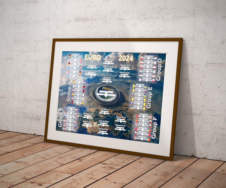 Football Wall Chart, Schedule Poster Planner, Euro 2024 Plan, Football ...