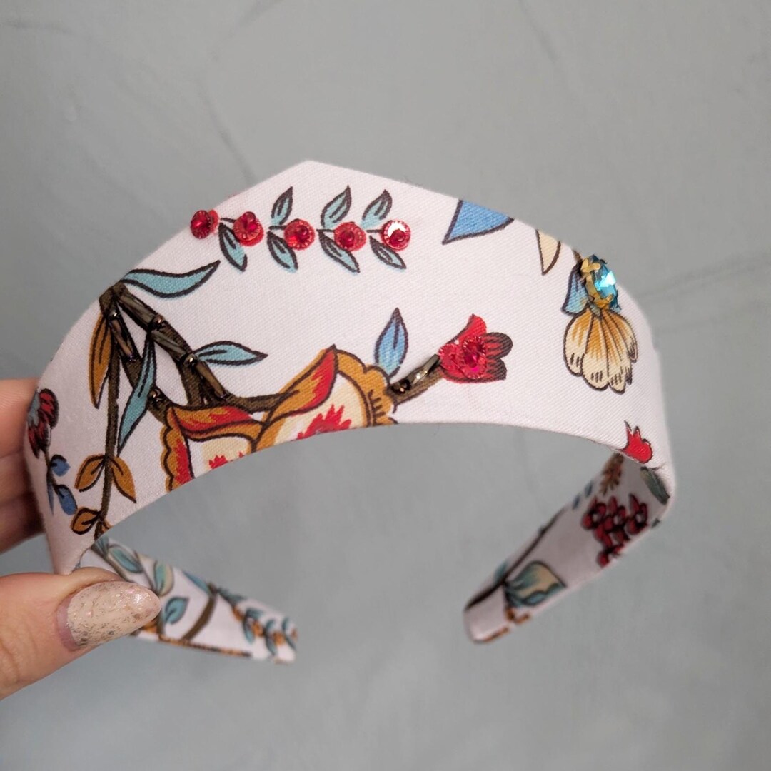Russian Folk Headband, Kokoshnik Style, Handmade Beaded Floral Hair ...