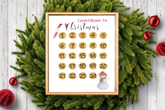Countdown to Christmas printable Advent calendar | Etsy