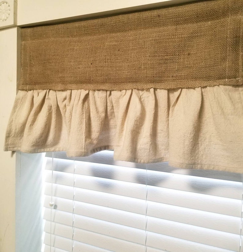 Burlap Ruffled Valance: Country Drop Cloth Curtain - Etsy