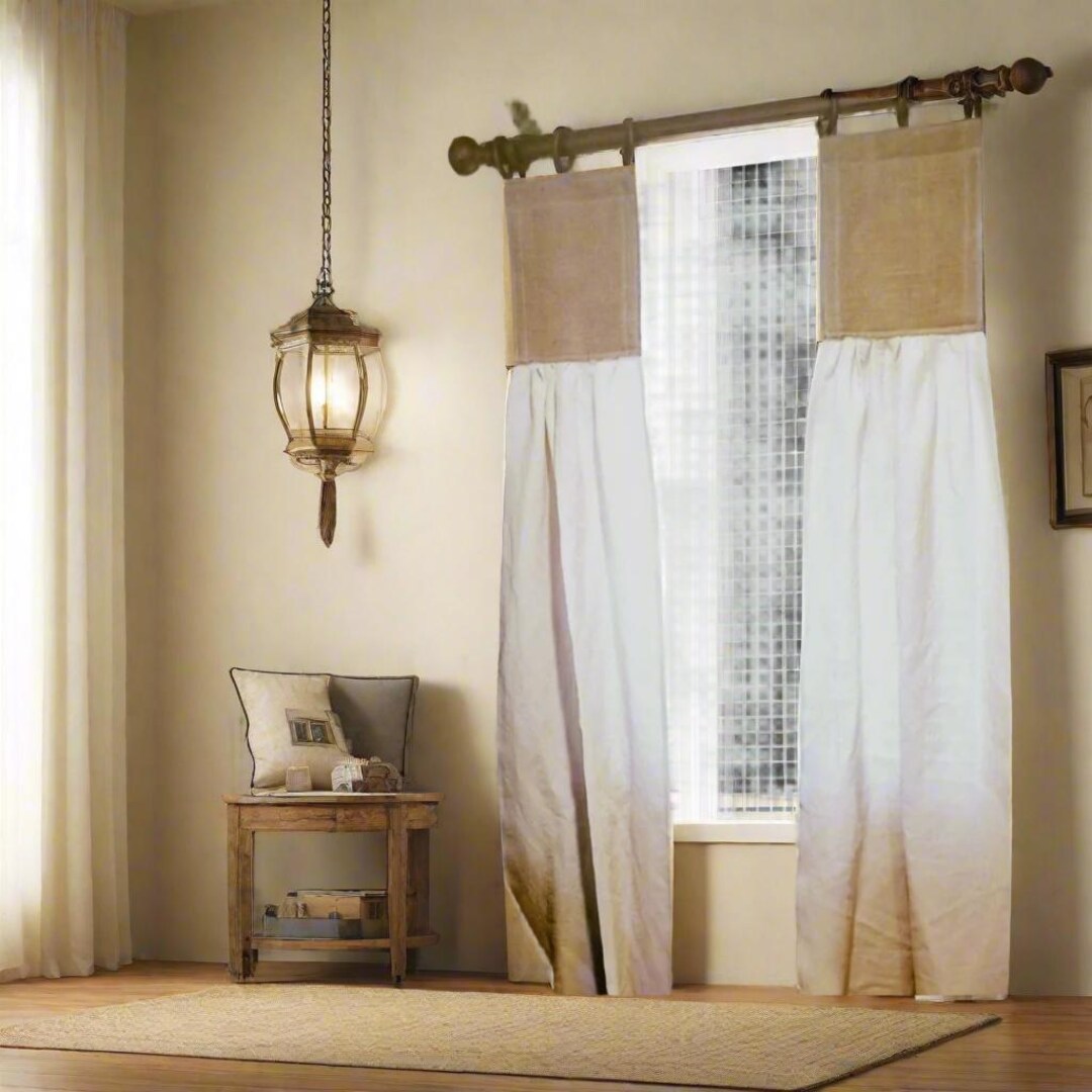 Burlap Window Treatments, Drop Cloth Curtains - Etsy