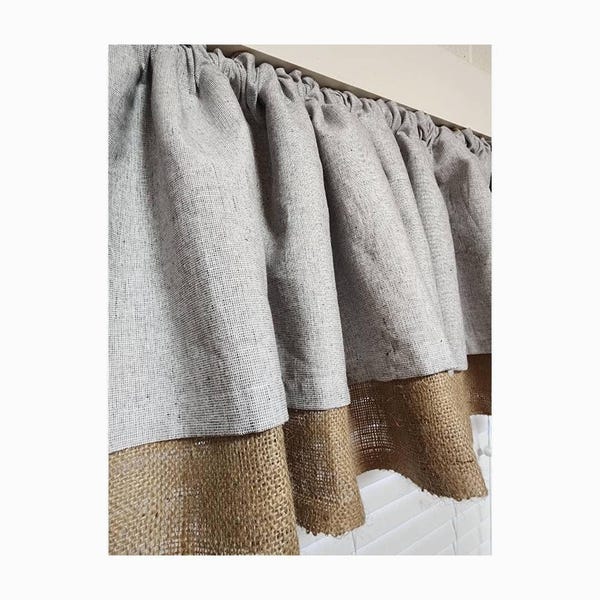 Gray Burlap Valance - Etsy