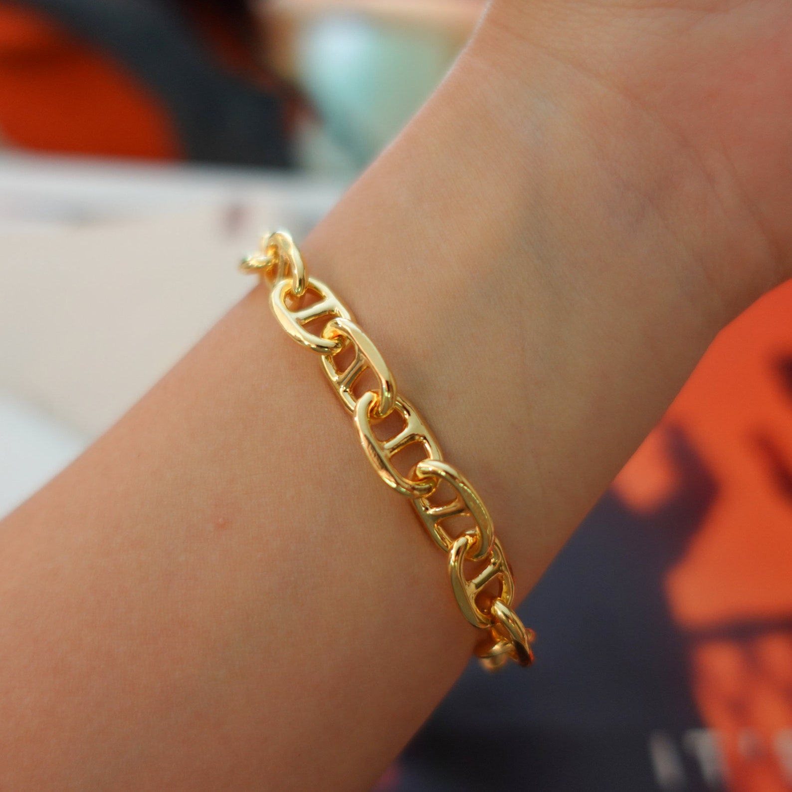 Gold Chunky Anchor Mariner Chain Bracelet Extra Thick Gold - Etsy