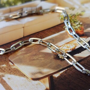 Big Bold Chunky Necklace, Extra Super Thick Chunky Chain, Silver Plated ...