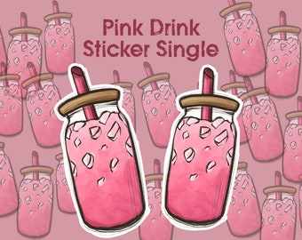 Pink Drink Sticker - Etsy