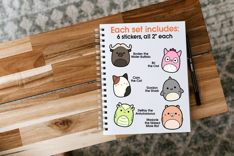 Squishmallow Sticker Pack Random Animals Collection - Etsy