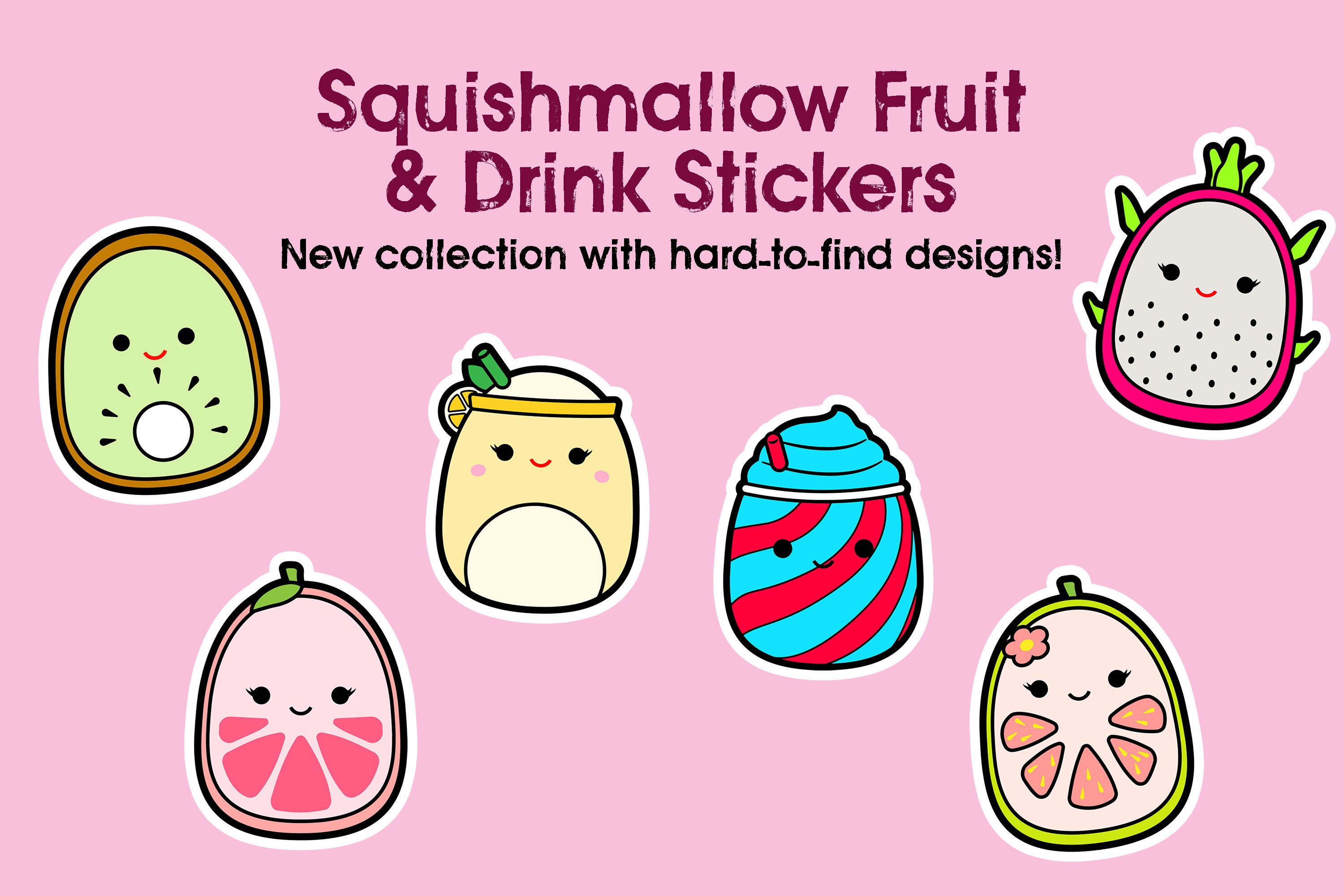 Squishmallow Sticker Pack | Rare Fruit & Drinks - Etsy