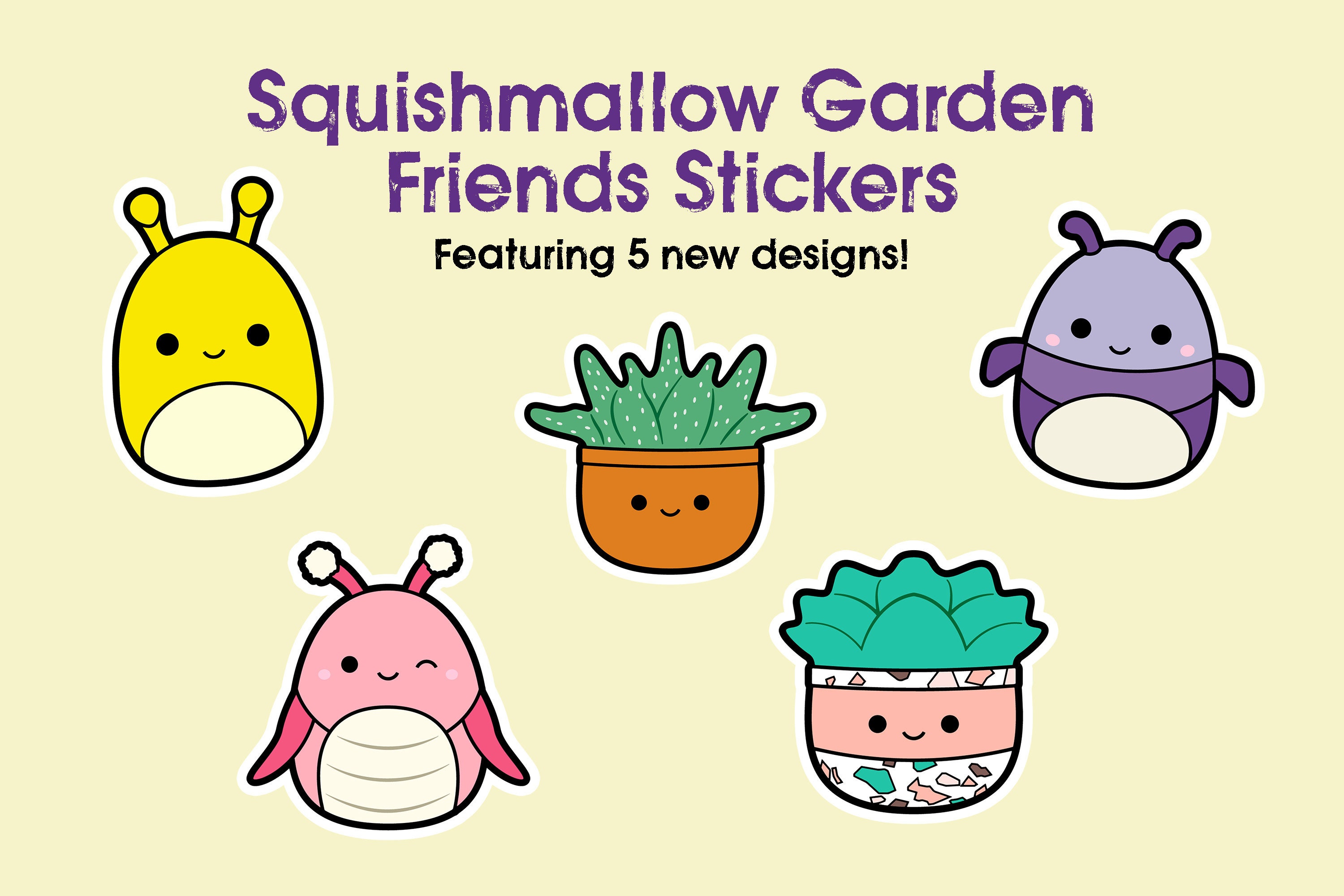 Squishmallow Sticker Pack | Garden Friends - Etsy