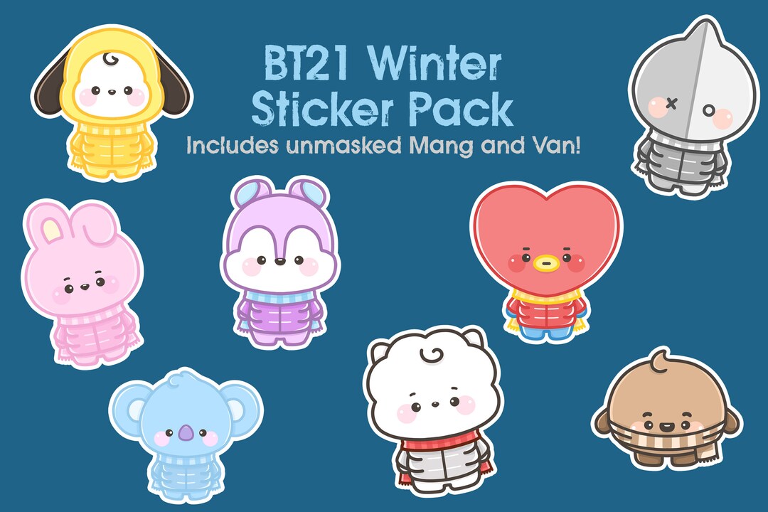 BT21/BTS Winter Sticker Pack - Etsy